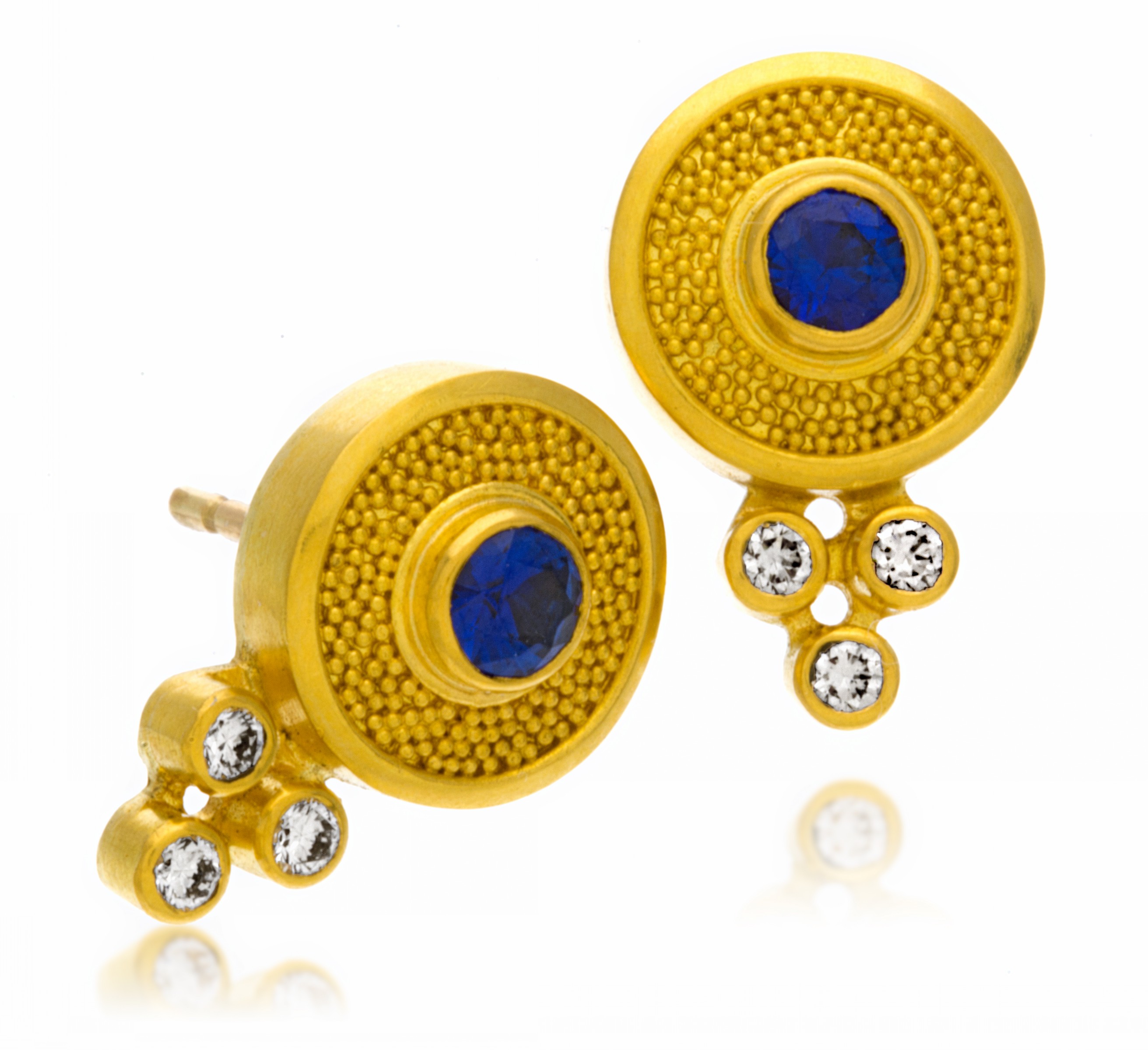 Sapphire Buttons with Cluster » Rutledge Jewelry