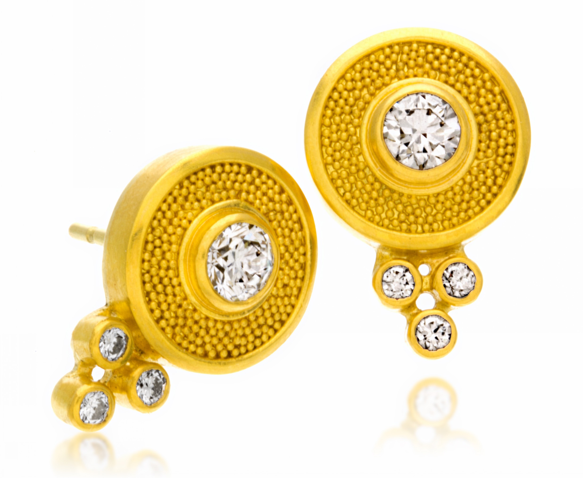 Diamond Buttons with Cluster » Rutledge Jewelry